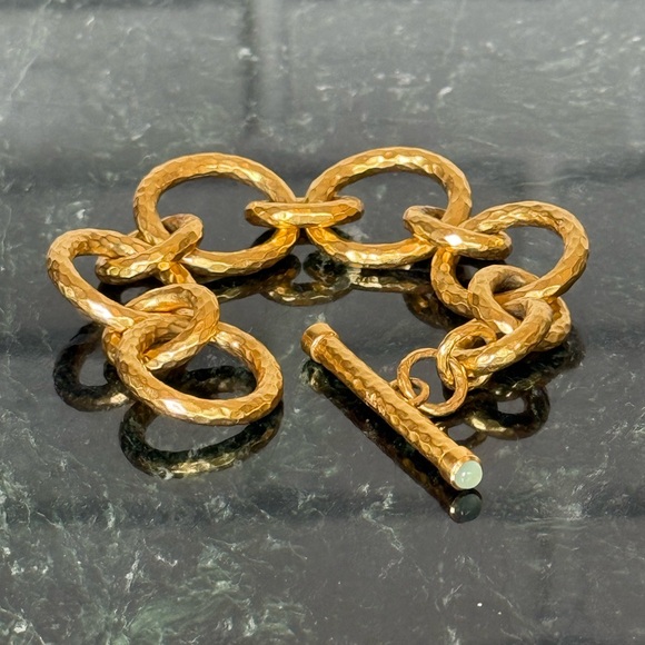 Julie Vos | Jewelry | Julie Vos Gold Hammered Catalina Link Bracelet ...